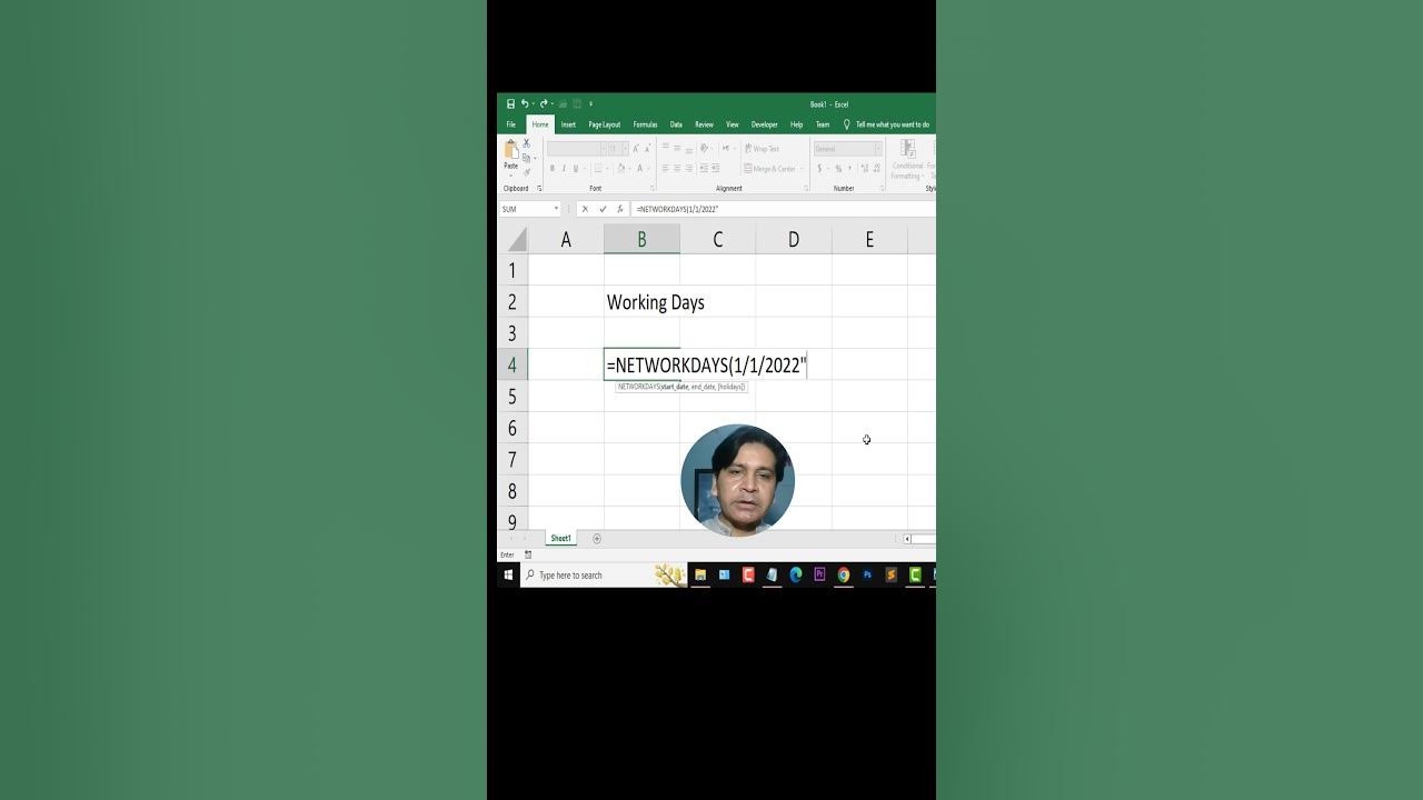 Find Working Days Between Two Days In Excel shorts youtubeshorts find-working-days-between-two-days-in-excel-shorts-youtubeshorts
