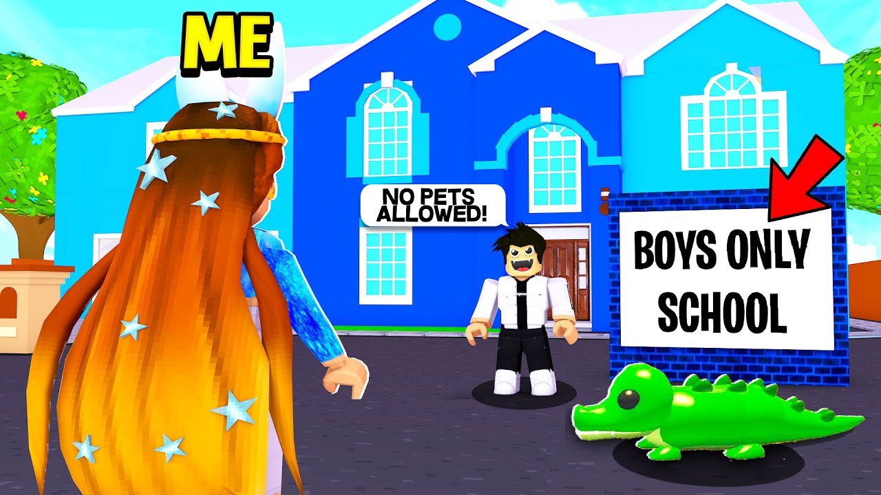 I Snuck Jungle PETS Into A BOYS ONLY School... Roblox ADOPT ME - YouTube