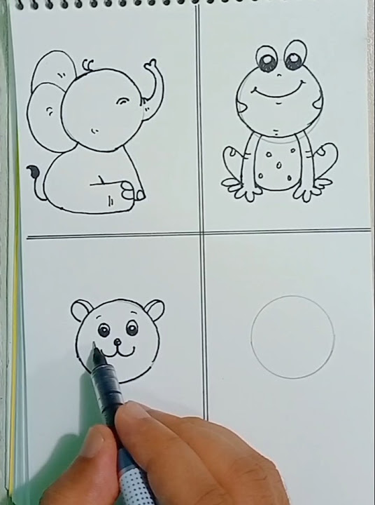 How to Draw Animals Using Circle || #elephant || #frog || #lions - YouTube
