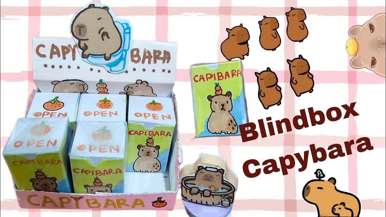 Cara bikin Blindbox mini Capybara mainan kertas miniature full tutorial #capybara - YouTube