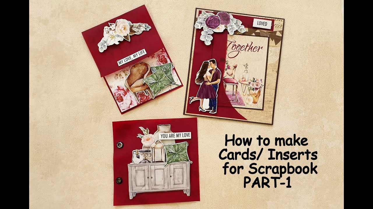How to make Pocket cards/inserts for scrapbook PART- 1| | How to ...