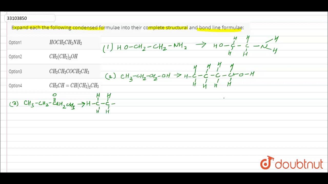 Expand each the following condensed formulae into their complete ...