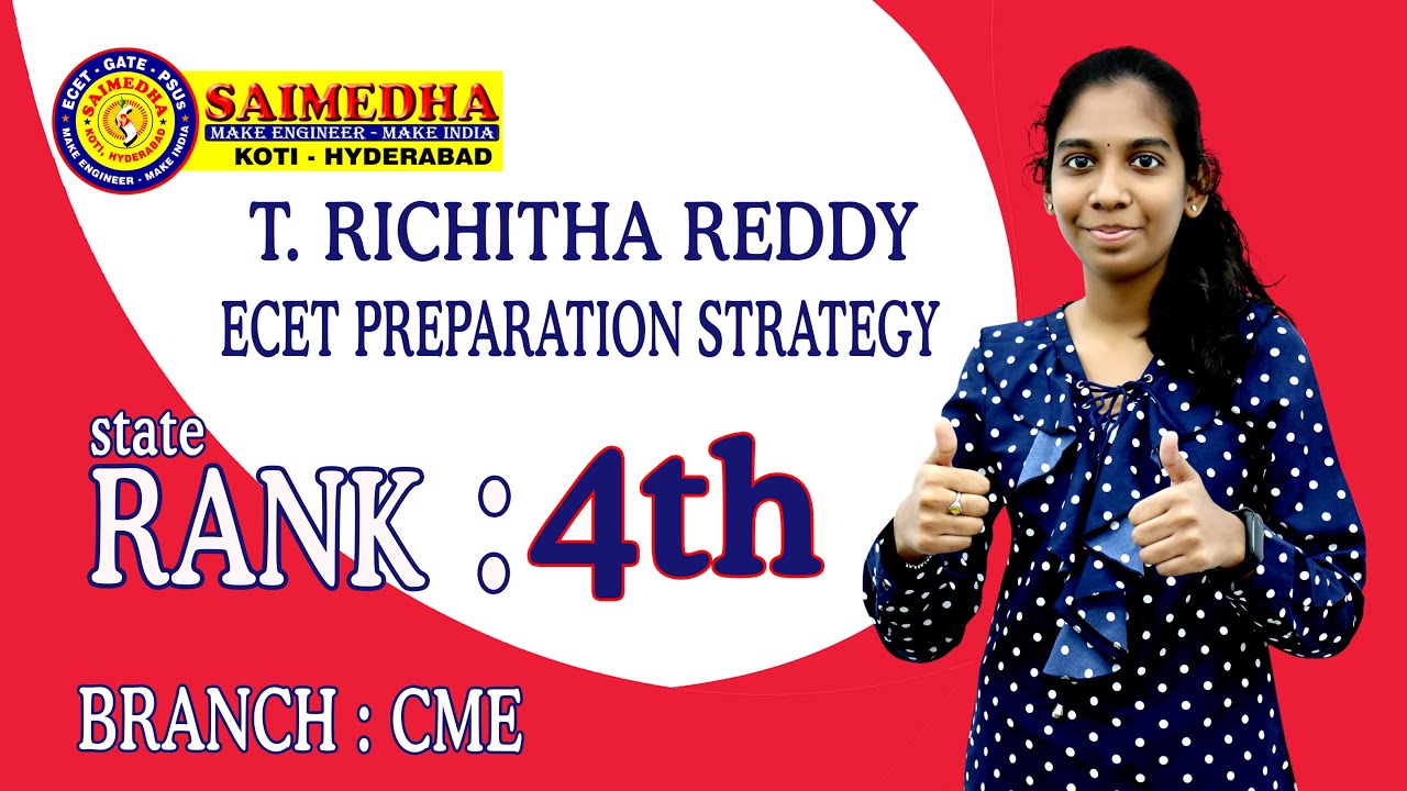 Richitha ecet rank :4 (toppers talk) || saimedha koti - YouTube