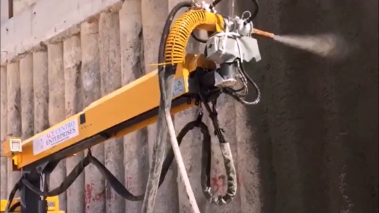 Atlantic Shotcrete Spray Arm - YouTube