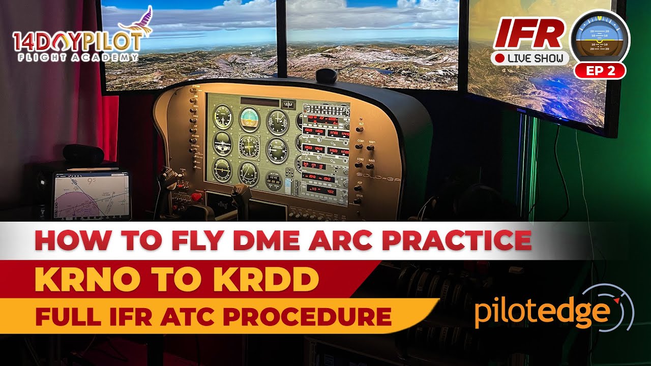 KRNO TO KRDD - How to Fly DME ARC and Back Course with Live ATC by ...