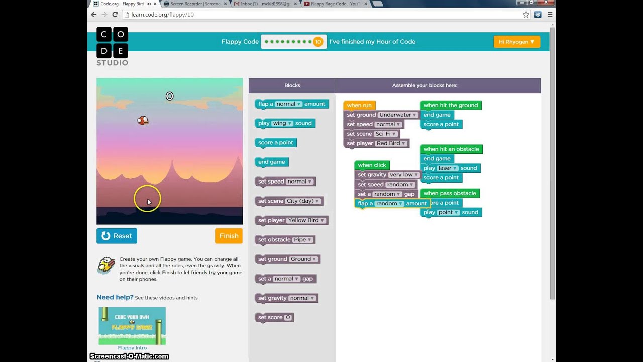 Flappy Rage Code 2 - YouTube