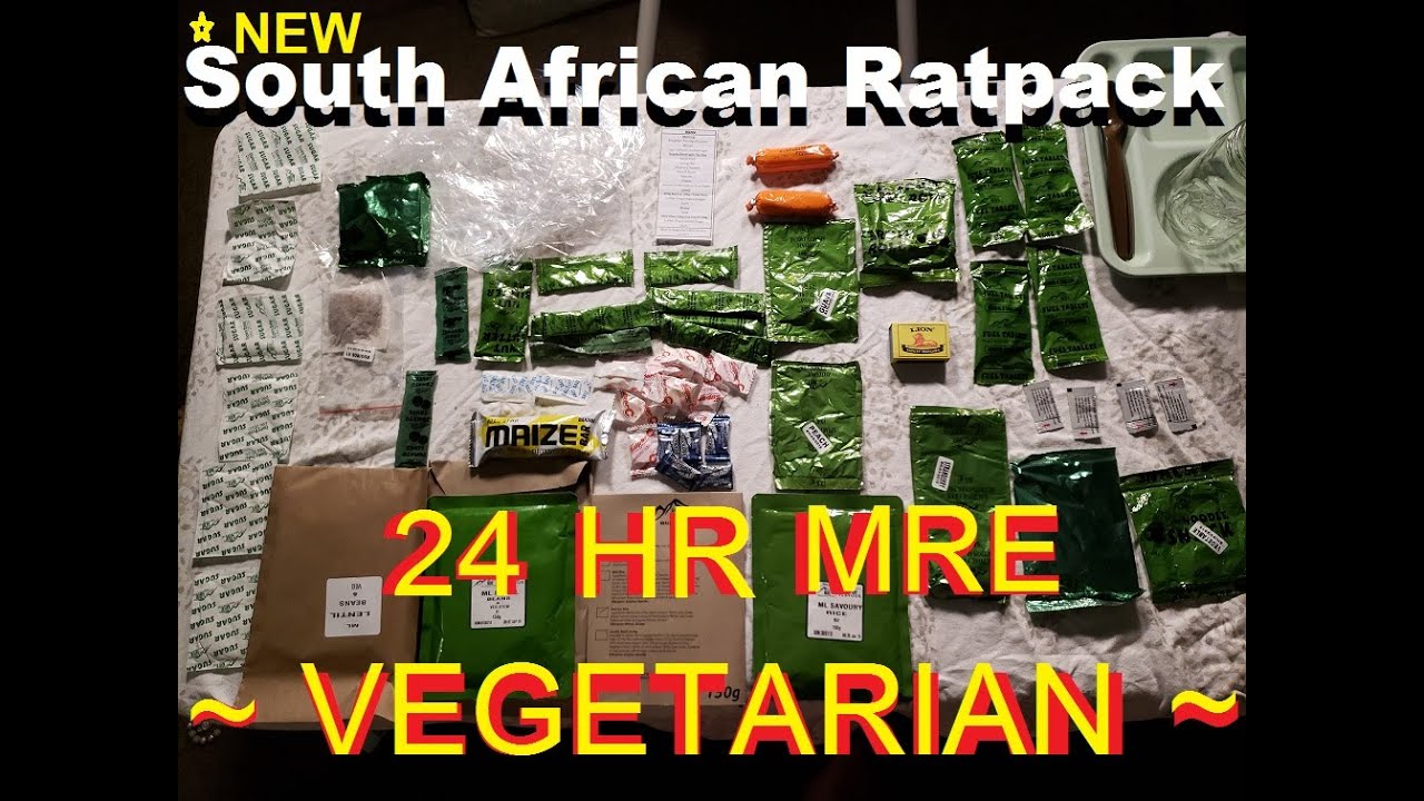 South African Ratpack, 24Hr MRE - Day 3 - Vegetarian Ration - YouTube