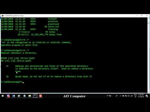 Removing Directories rd rmdir | Command Line Interface(CLI) | ကွန်ပျူတာသင်ခန်းစာများ ...