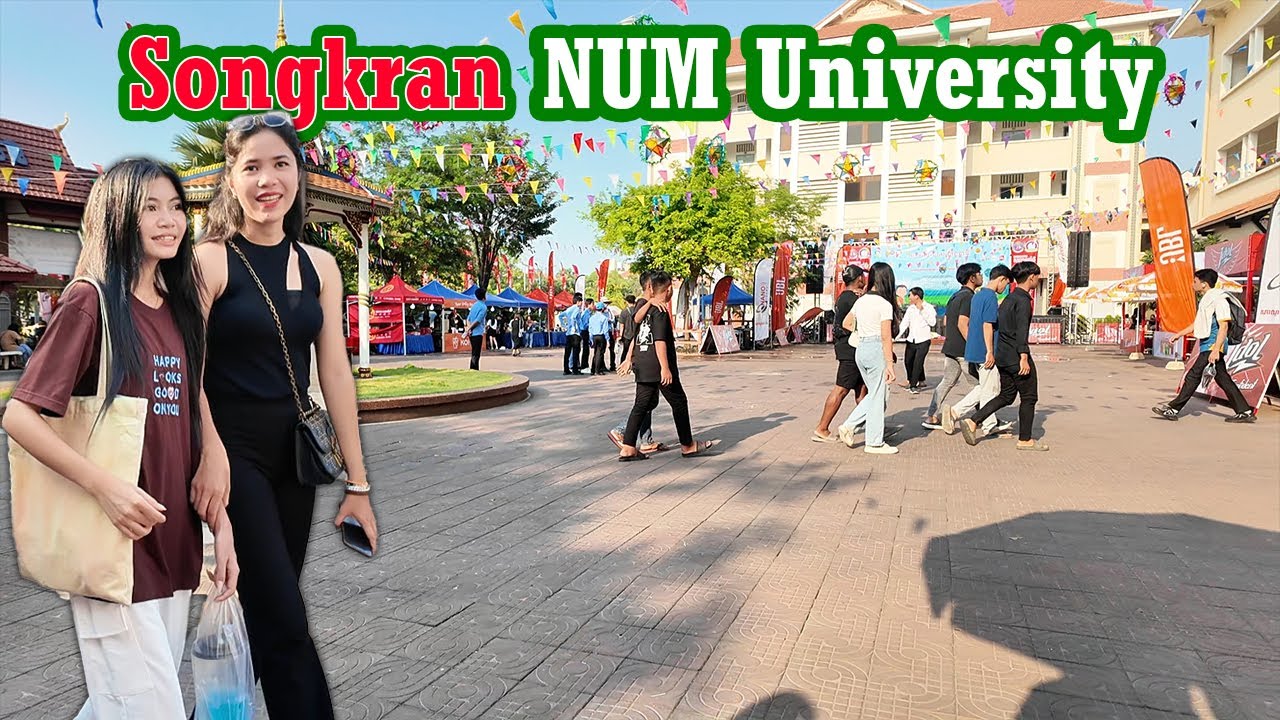 Cambodian New Year 2024: Songkran NUM university walking tour - YouTube