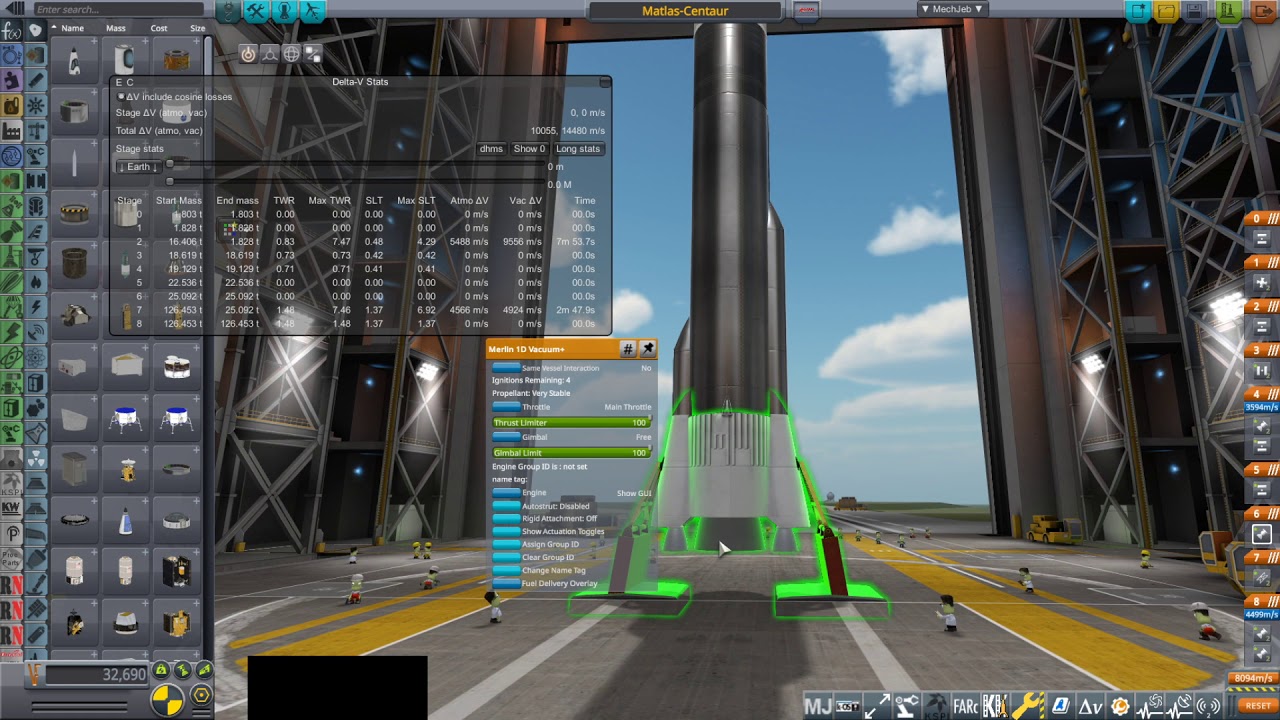 Realism Overhaul in KSP 1.8.1 - Falcon-Atlas-Centaur - YouTube