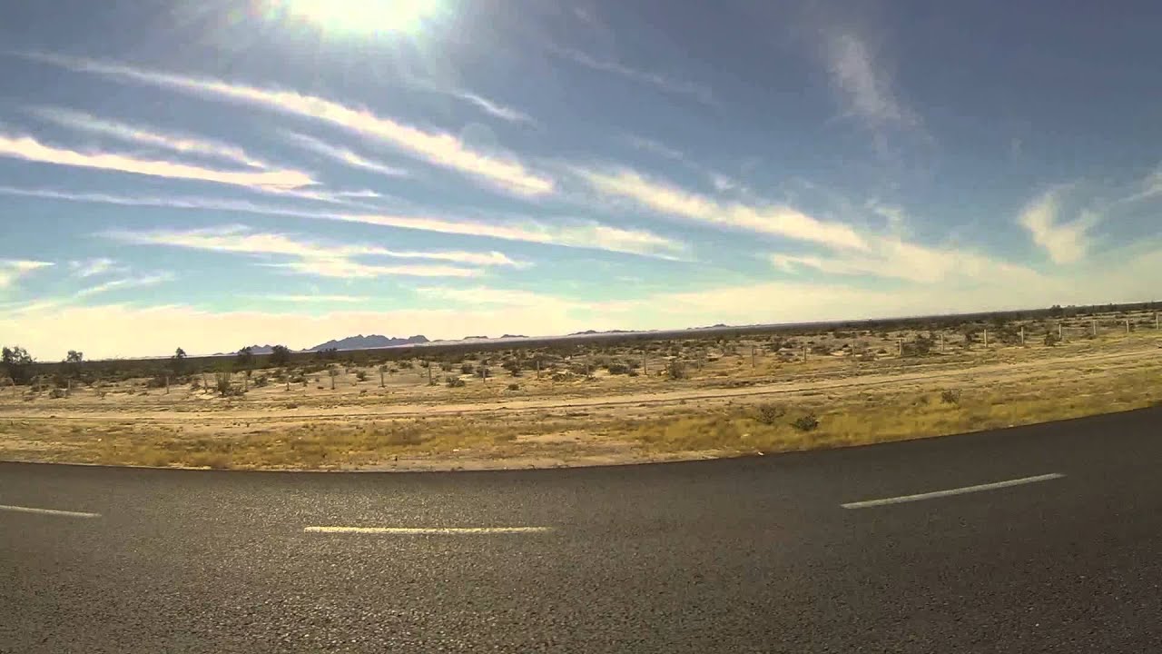 Mexican Federal Highway 2 drive west from Sonoyta to San Luis Rio ...