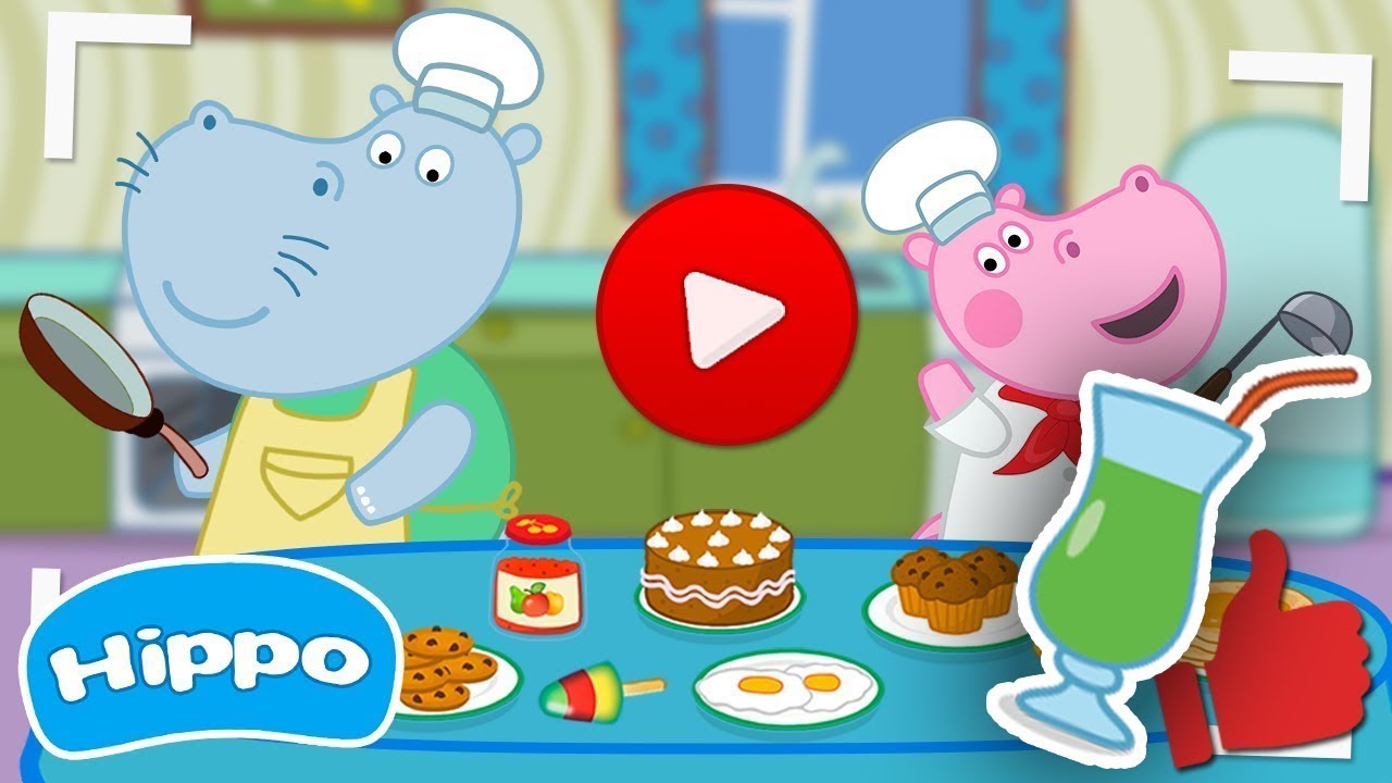 Hippo 🌼 Cooking show 🌼 Ice cream and smoothie recipe 🌼 Cartoon game for ...