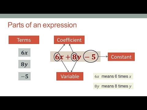 Constants, Variables and Algebraic Expression | Parts of algebraic ...