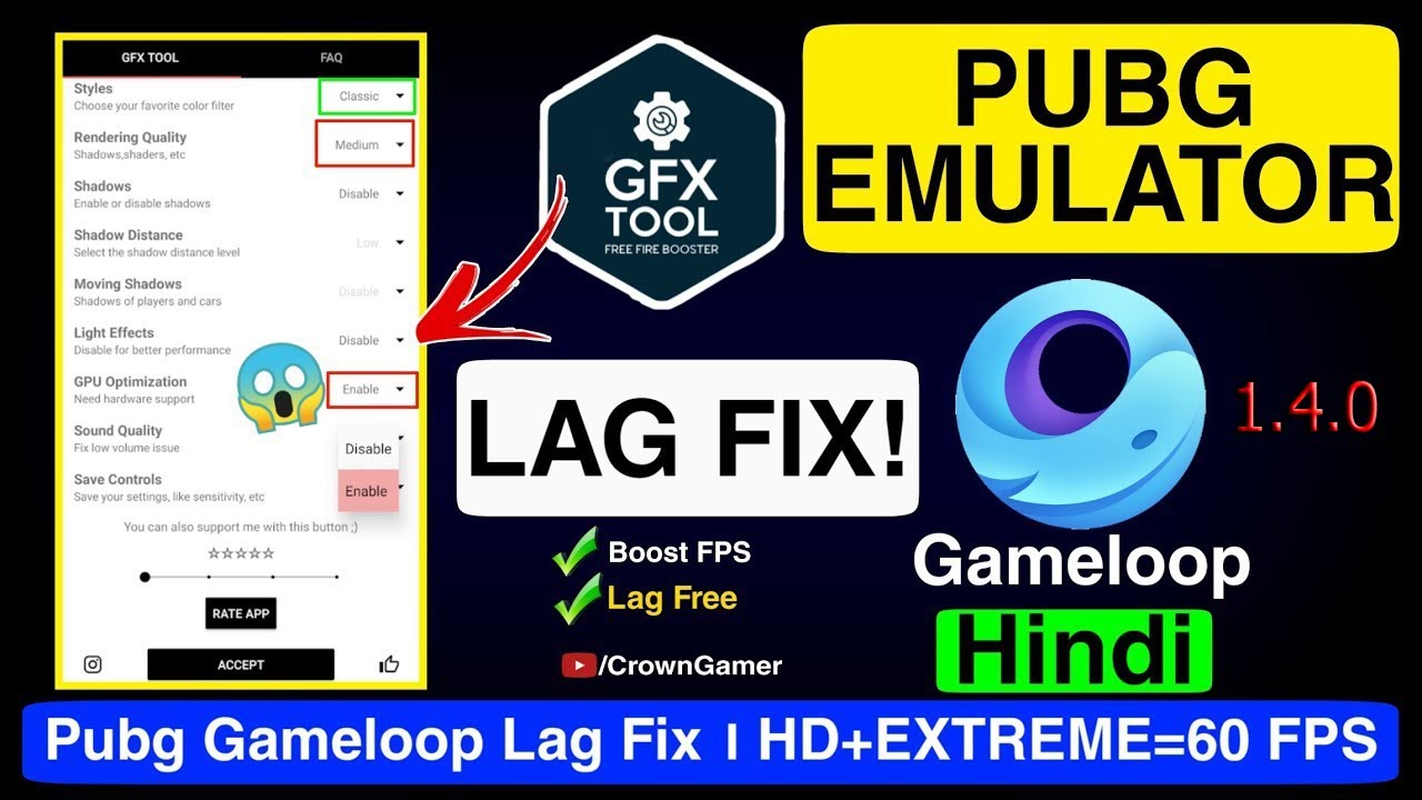 #gfxtool#gameloop|GFX TOOL BEST SETTING FOR LOW END PC|60FPS SMOOTH ...