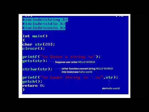 Program to convert a given string into lowercase using strlwr() function - YouTube