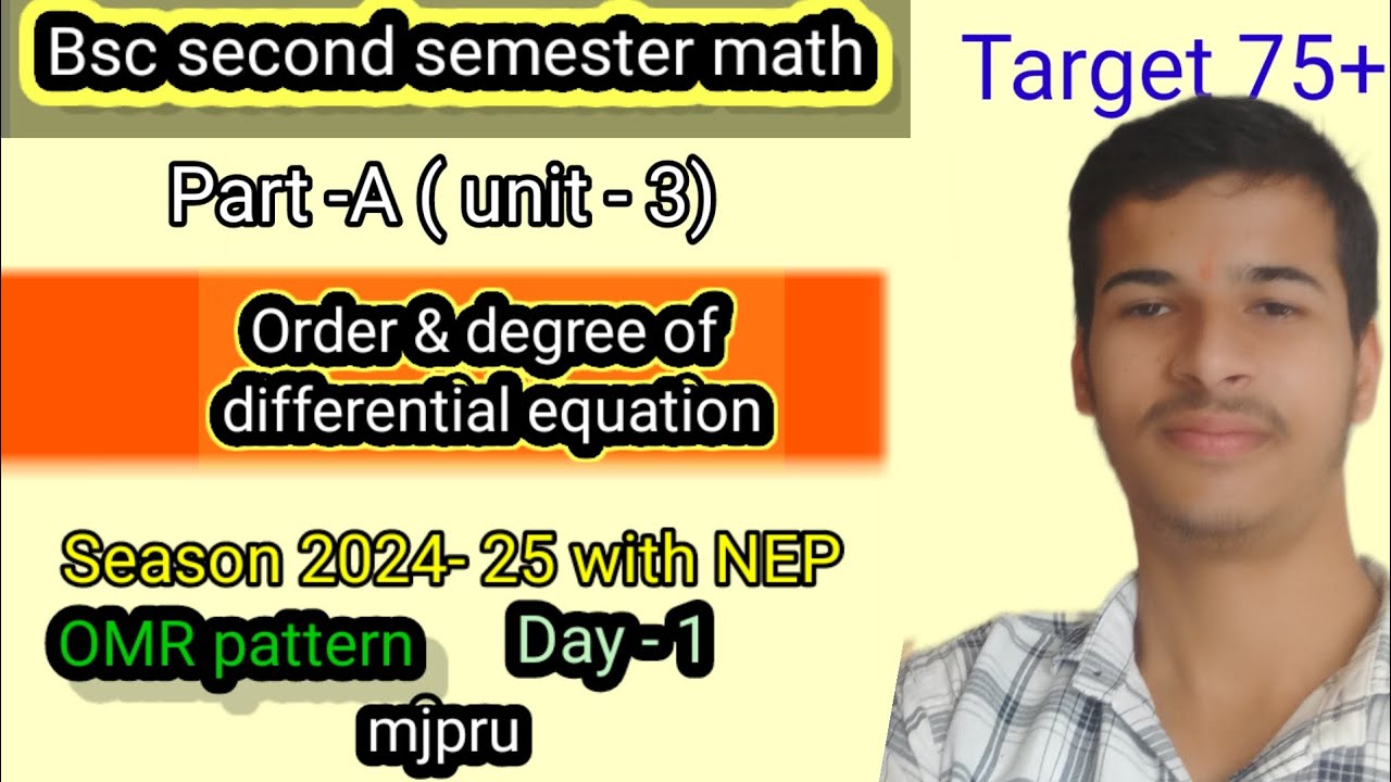 Order and degree of differential equation bsc second semester math #bsc ...