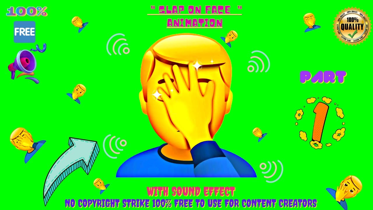 🤦‍♂️"Slap On Face" (Man)Animation With Sound Effect🔊No Copyright Strike ...