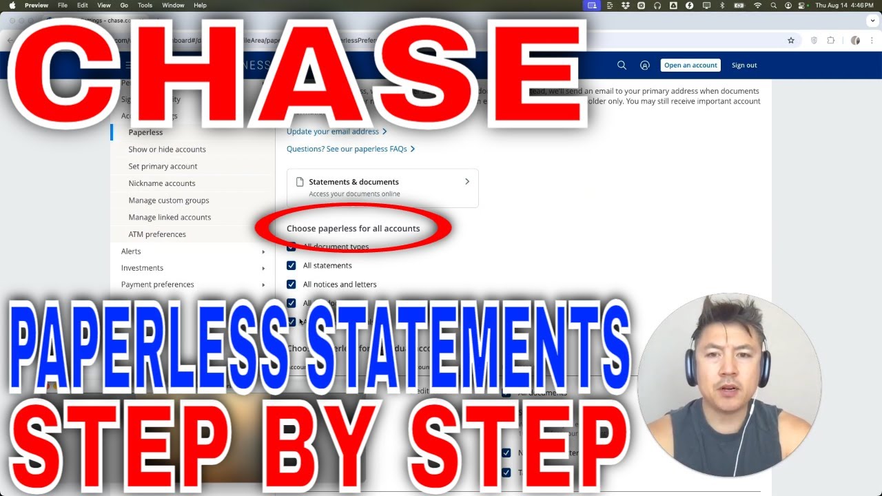 How To Enroll Paperless Statements For Chase Business Account 🔴 - YouTube