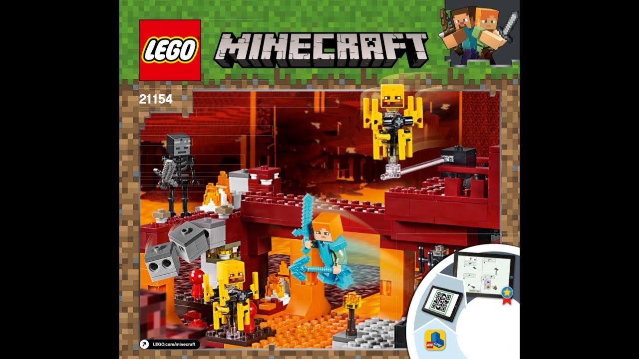 LEGO Instructions | Minecraft | 21154 | The Blaze Bridge - YouTube