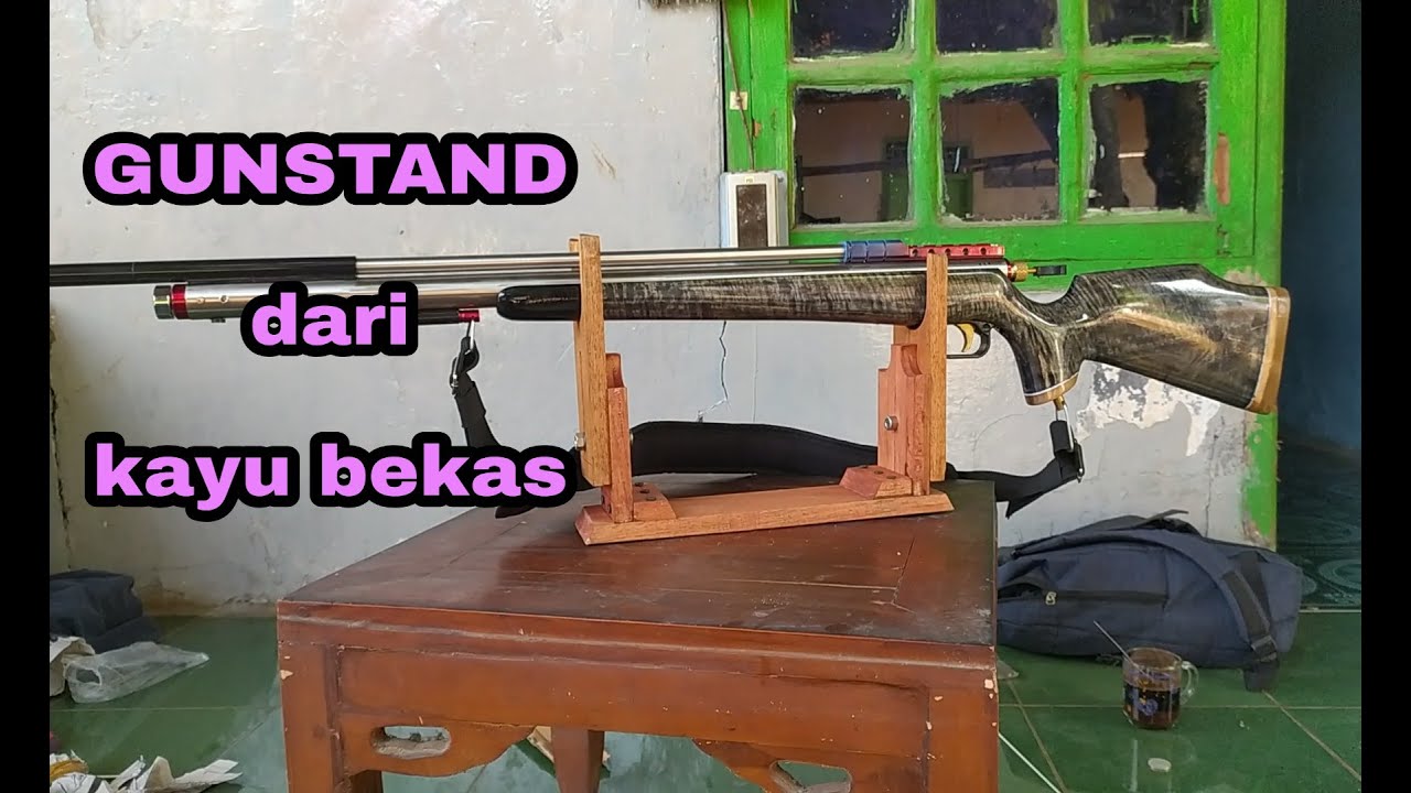 Cara membuat gunstand/dudukan senapan angin dari bahan kayu - YouTube