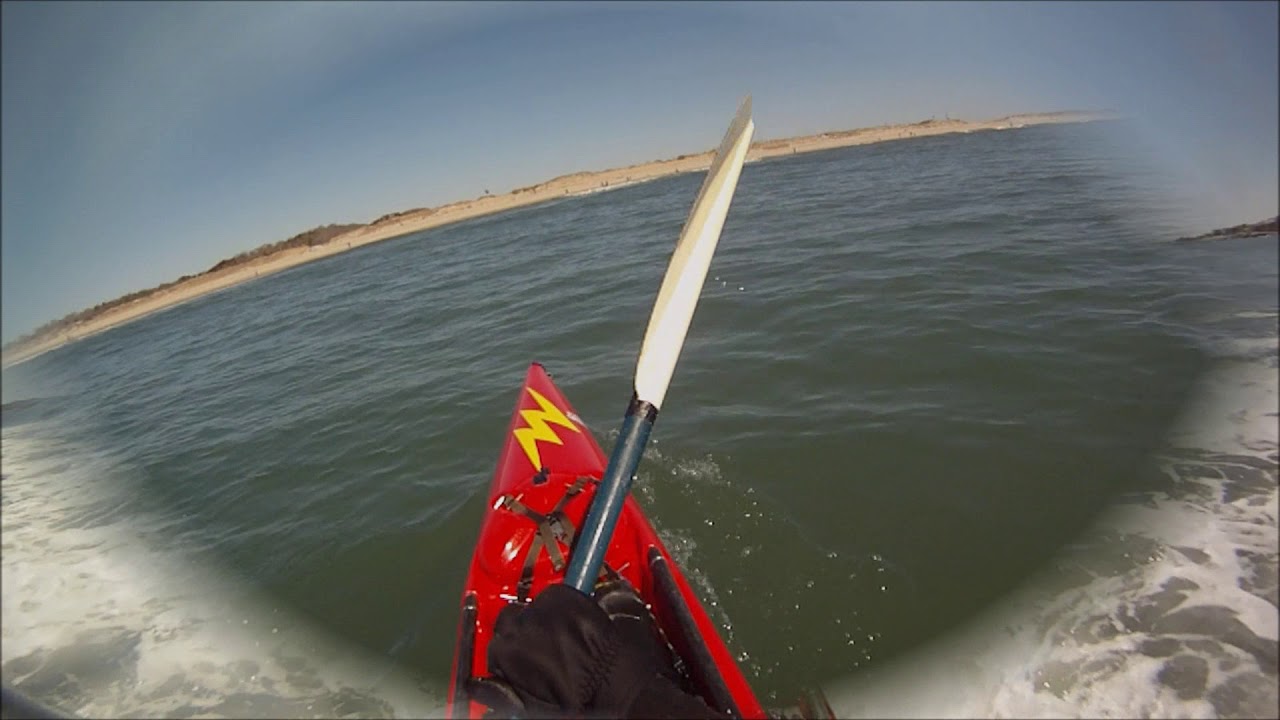 Kayak surfing at Sachuest Beach (Second Beach - YouTube