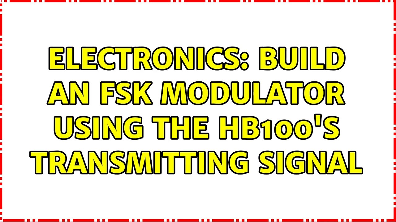 Electronics: Build an FSK modulator using the HB100's transmitting ...