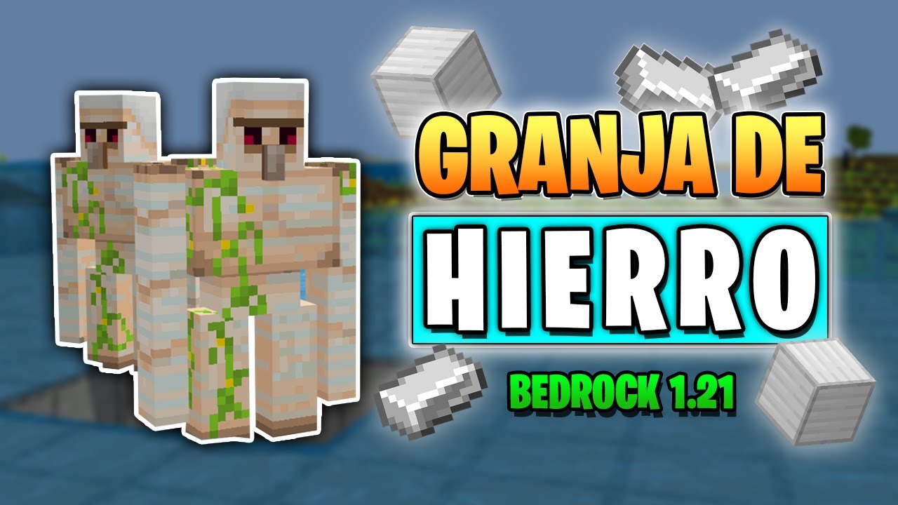GRANJA DE HIERRO FACIL para Minecraft Bedrock 1.21 - YouTube