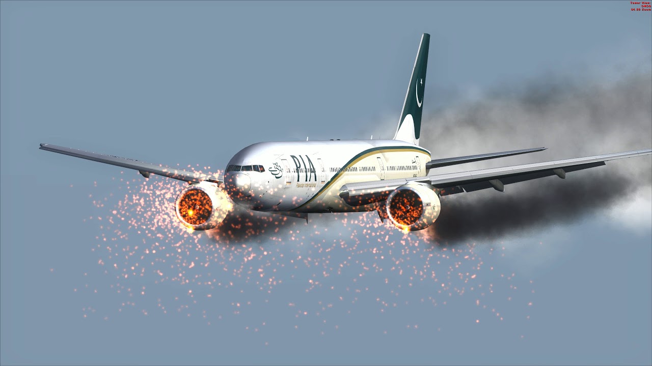 PIA 777-200 [Engine Fire] Emergency Crash Landing at Dubai - YouTube