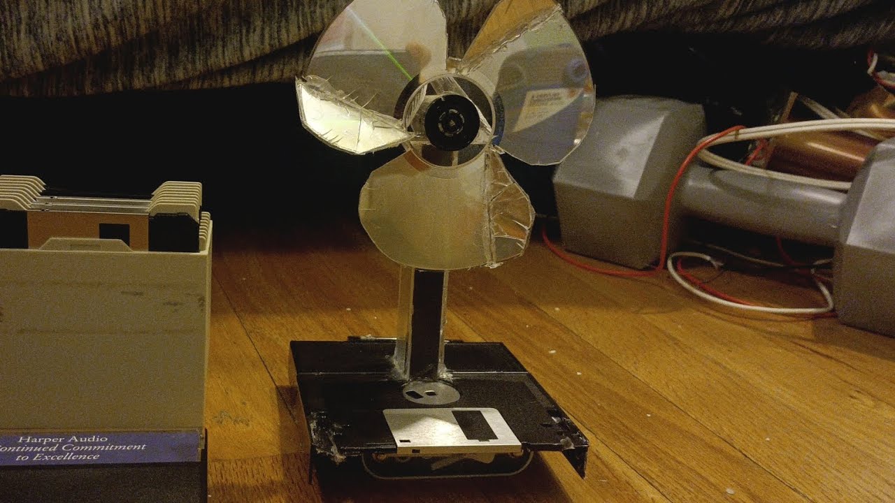 Homemade retro desk fan (created with parts of discarded 90's tech ...