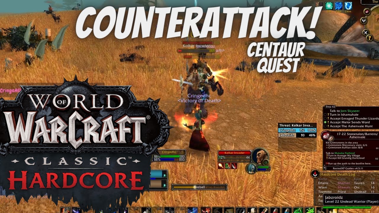 Counterattack! SOD Classic WoW quest. Krom'zar Centaur elite in Barrens ...