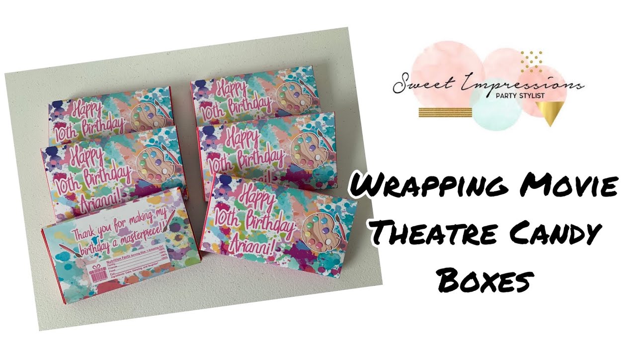 Wrapping Movie Theatre Candy Boxes Using My Custom Wrapper - YouTube
