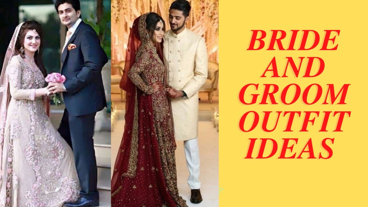 Trendy wedding couple dress combination || Bride and Groom outfit ideas ...