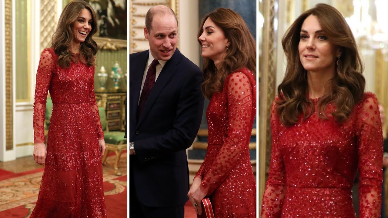 Princess Catherine Glowing In A Red Sequin Gown Attending Summit ...