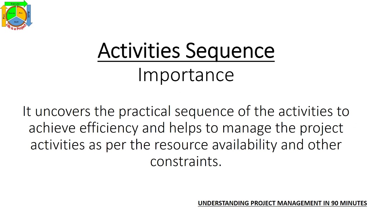 09 Activities Sequence Understanding Project Management in 90 Minutes ...