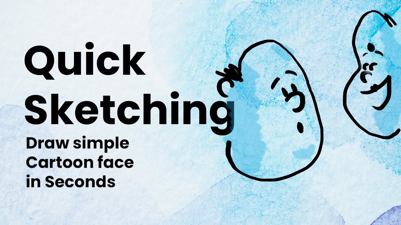 Quick Sketching Cartoony face in seconds - YouTube