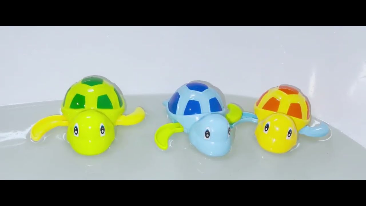 Animal names and colors, swimming ducks, turtles, frogs and crabs - YouTube