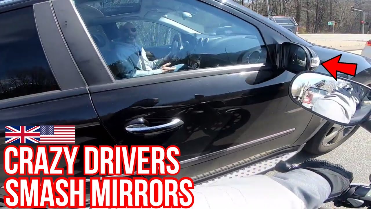 ROAD RAGE BIKERS VS BAD DRIVERS, SMASH MIRROR, CLOSE CALLS, NEAR CRASH ...