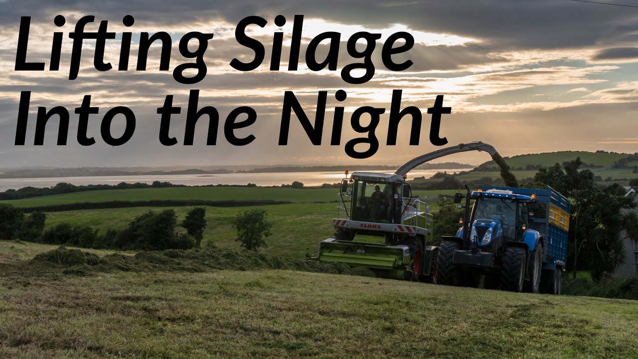 Lifting silage into the night - 4K - YouTube