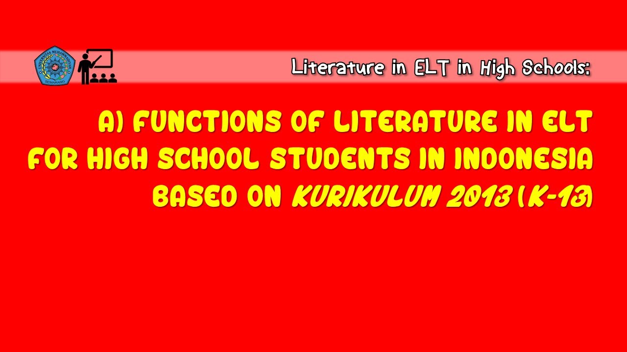 Does literature have any function in ELT for high school students? - YouTube