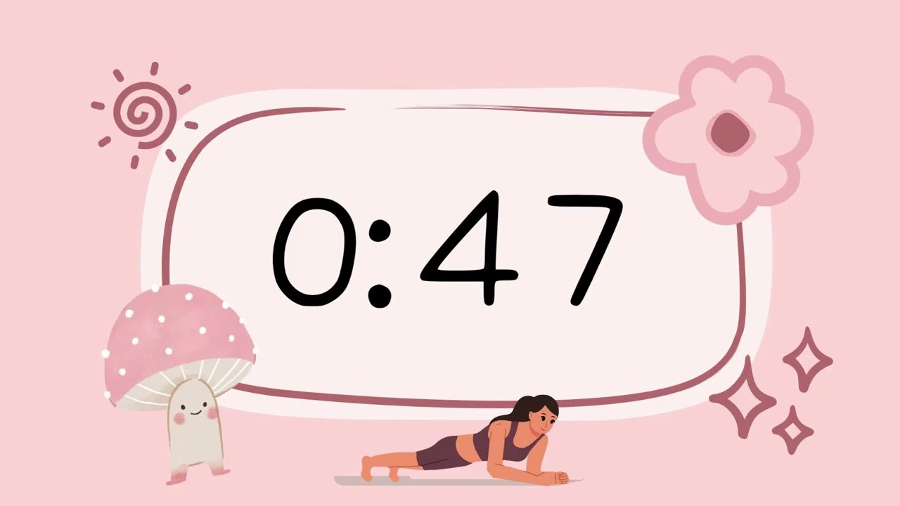 Cute 60-Second Plank Challenge Countdown Timer - YouTube