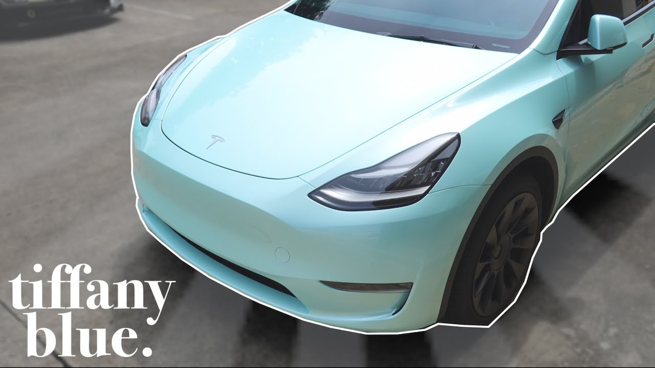 Wrapping Tesla Model Y in Tiffany Blue! | EVS Vlog - YouTube