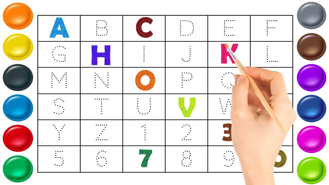 Learn alphabet A to Z abcd | numbers 1 to 10 | a for Apple, b for ball ...