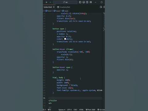 Psychedelic Button | HTML CSS #shorts #shortvideo #asmr #coding - YouTube