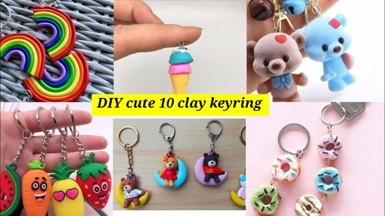 DIY clay keyring🤩🤩/clay art //#vedios #craftwilla #keyring ...