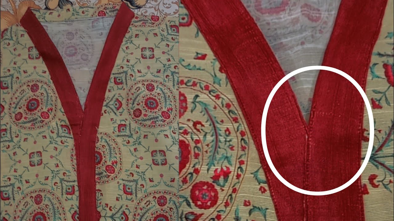 Chinese neck design||V placket neck easy cutting and stitching ...