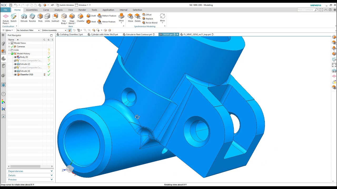 NX CAD 1899 Release - Chamfer - YouTube