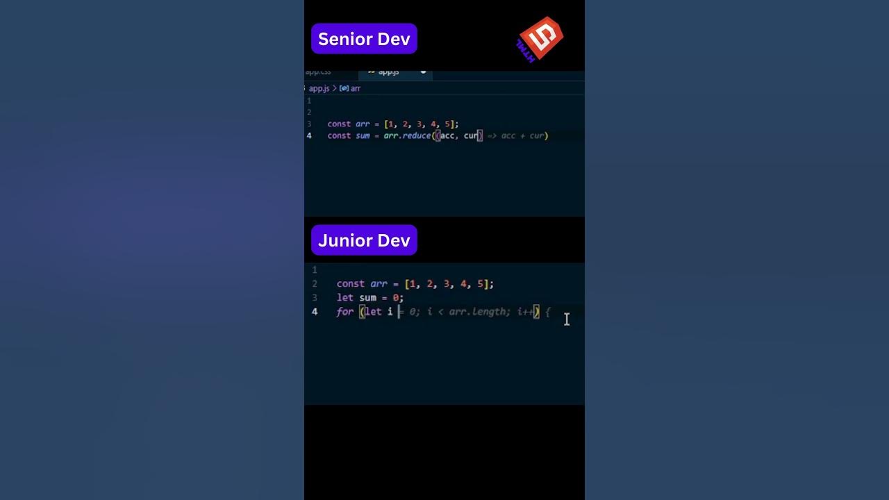 Junior Dev vs Senior Dev: Sum of Array Elements 🧑‍💻🔥 | Coding Tips - YouTube