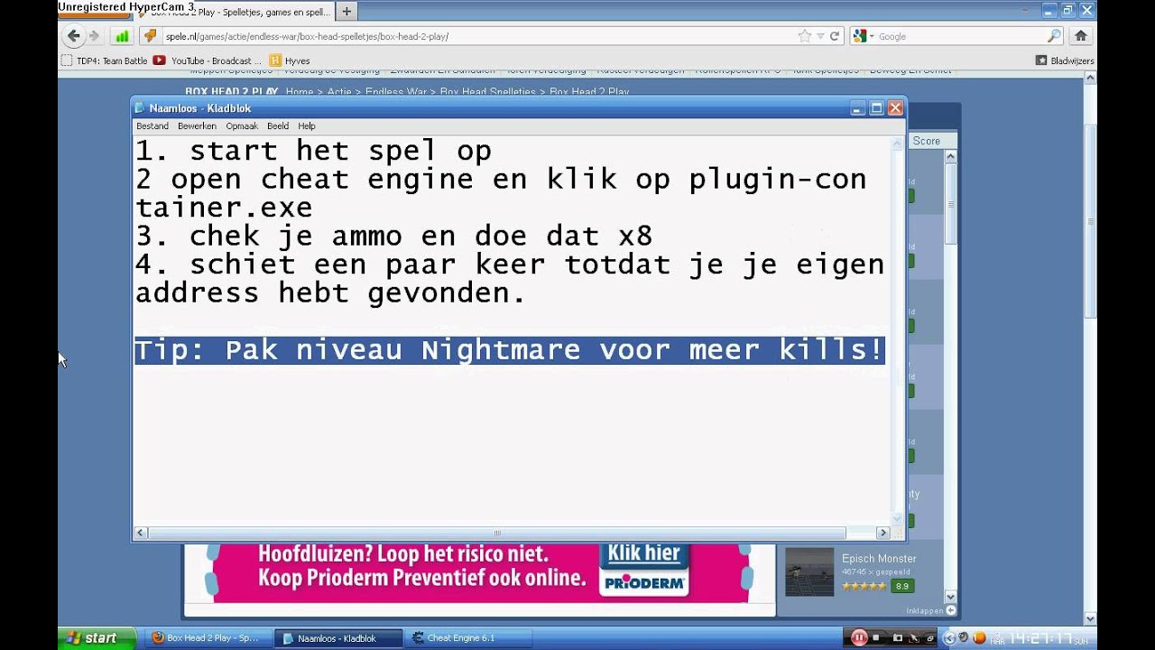 Hoe hack je boxhead. (Cheat Engine) - YouTube