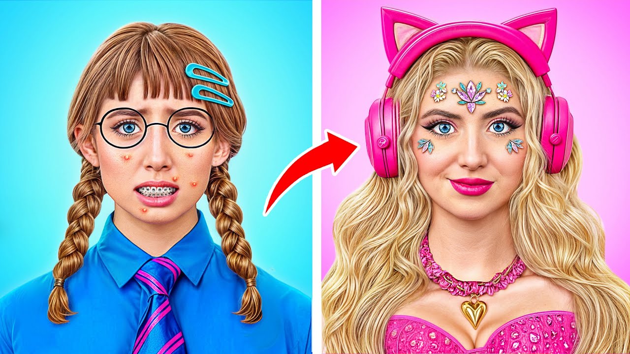 Extreme Makeover from Nerd to Popular Girl Barbie vs Bratz | Funny ...