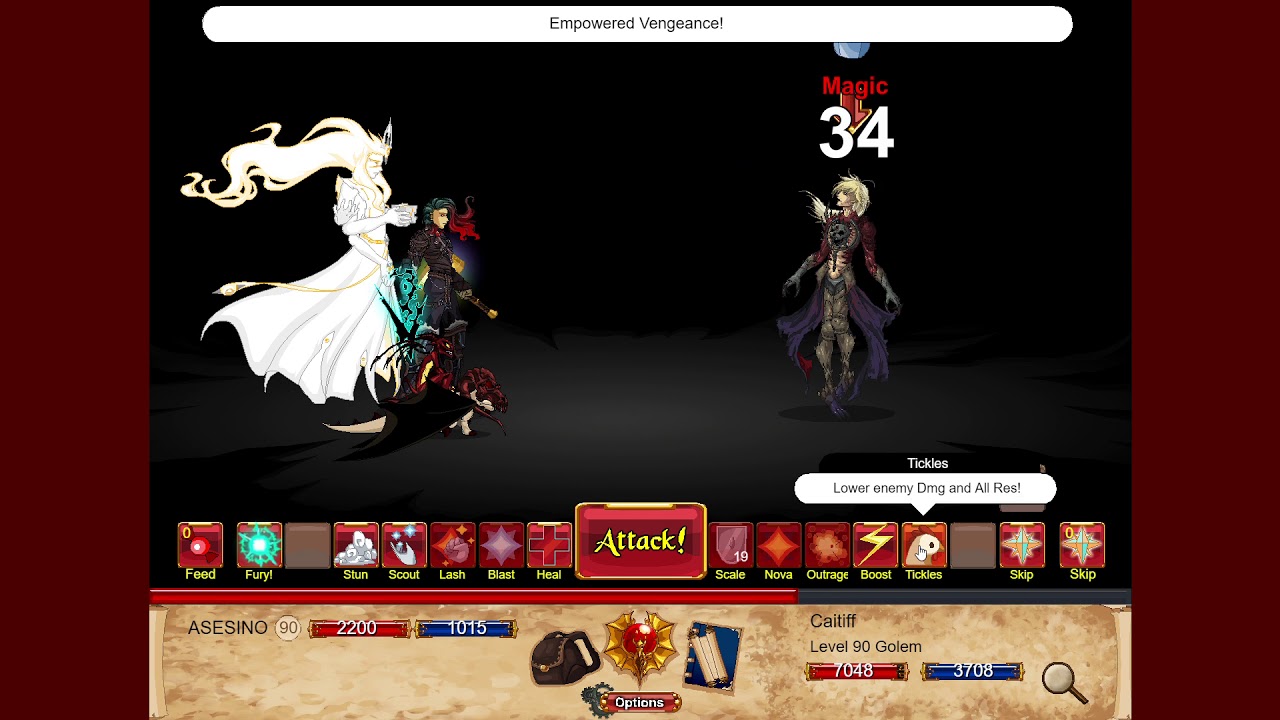 DragonFable | ChaosWeaver (nerfed) vs Caitiff, the Unsatiated - YouTube
